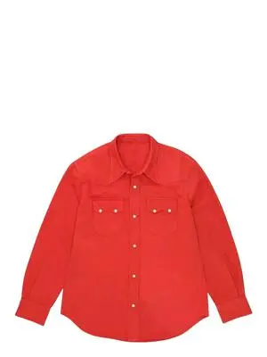 FORTELA Smith Yoke-detail Shirt - Red