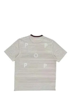 POP TRADING COMPANY Pop Striped Logo T-shirt - Grey