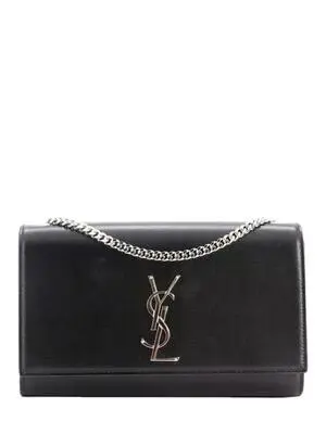 Saint Laurent Classic Monogram Grainy Leather Medium Crossbody Bag - Black