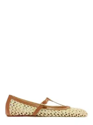 ANCIENT GREEK SANDALS Ancient Greek Sandals Aerati Woven T-Bar Ballet Flats Neutrals