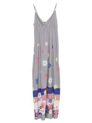 SUN 68 Sun68 Floral Print V-Neck Spaghetti Strap Maxi Dress