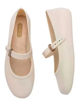 Melissa Soft Buckle-fastening Ballet Flats - Neutrals