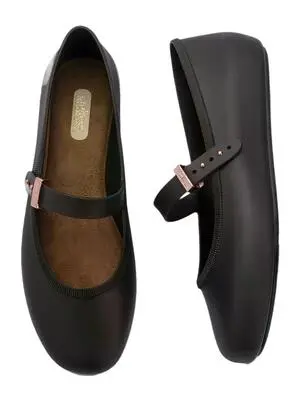 Melissa Soft Buckle-fastening Ballet Flats - Black