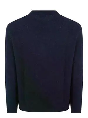 BALLANTYNE Crew Neck Long Sleeve Wool Sweater - Blue