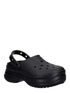 CROCS Perforated Platform Clogs Black