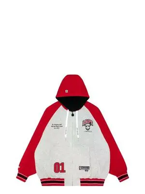 AAPE BY *A BATHING APE Moonface Embroidered Reversible Hoodie - Grey