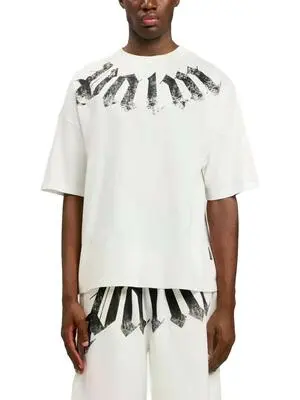 Palm Angels Big Neck Logo Printed T-shirt - White