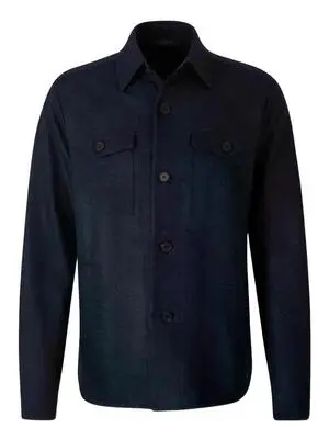 Harris Wharf London Chest-pocket Shirt Jacket - Blue