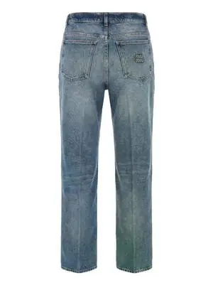 Miu Miu Logo Patch Straight-leg Jeans - Blue