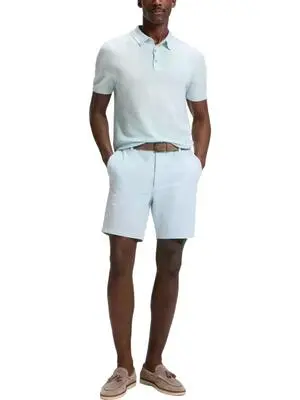 BOSS Regular-fit Knit Polo In Structured Fabric - Blue