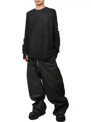 FILTH Ribbed-knit Thumb-slot Long-sleeve T-shirt - Black