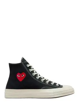 Comme Des Garçons X Converse Heart-print High-top Sneakers - Black