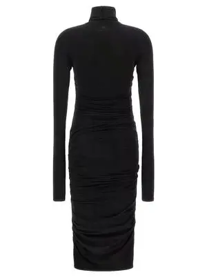 Elisabetta Franchi Dress In Lightweight Jersey Fabric - Black