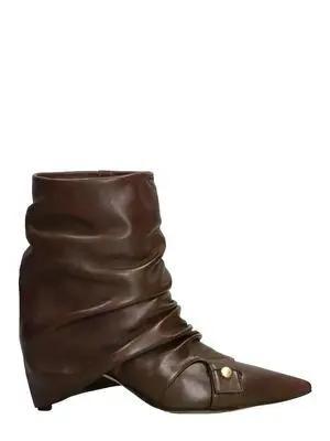 THE SELLER Slouchy Pointed-toe Boots - Brown