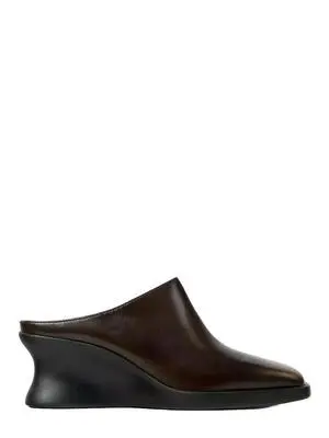 Camper Louise Leather Mules - Brown