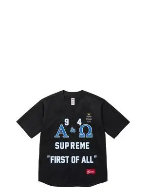 Supreme Alpha Omega Baseball Jersey Shirt - Black