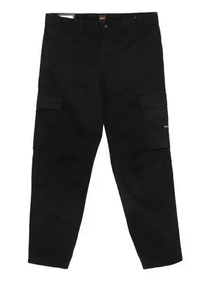 BOSS Logo Patch Cargo Trousers - Black
