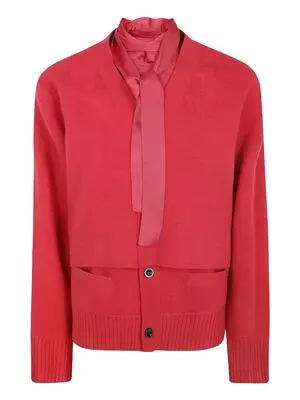 Sacai Tie-fastening Layered Cardigan - Red