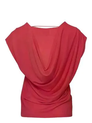 CLUB21 Drape-back Crepe Top - Red