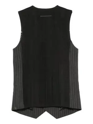 MAISON MARGIELA Pinstripe Sleeveless Waistcoat - Grey
