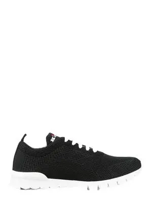 Kiton Logo-embroidered Interwoven Sneakers - Black