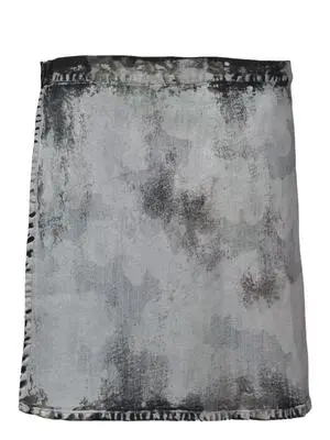 FILTH Distressed Denim Wrap Skirt - Grey