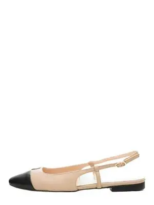 POCHE PARIS Cap-toe Slingback Sandals - Neutrals