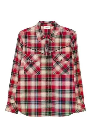 P.a.r.o.s.h Stud-embellished Checked Shirt - Red