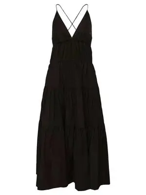 CLUB21 Cut-out Tiered Maxi Dress - Black