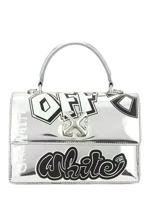 Off-White Jitney 1.4 Logo-print Shoulder Bag - Silver