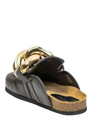 JW Anderson Chain Detail Leather Mules - Black