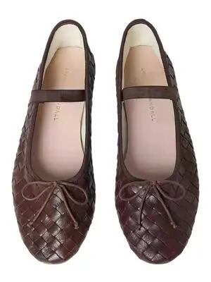 LOEFFLER RANDALL Leonie Woven Ballet Flats - Brown