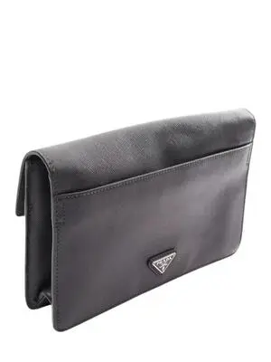 Prada 2019-2026 Saffiano Clutch Bag - Black