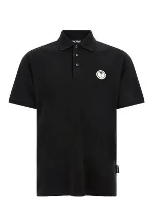 Palm Angels Logo-patch Polo Shirt - Black