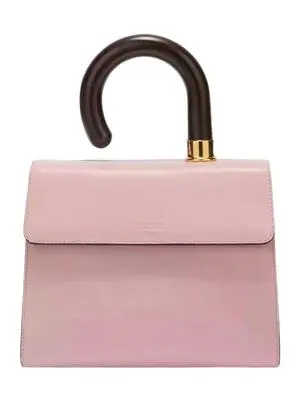 MOSCHINO MOSCHINO Curved Handle Leather Tote Bag