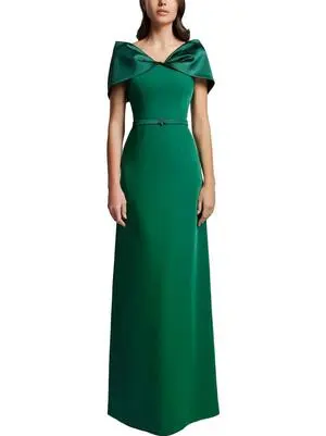 CRISTALLINI Off-shoulder Maxi Dress - Green