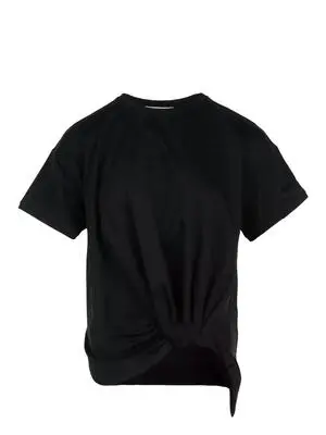 CLUB21 Joanna Knot-detail T-shirt - Black