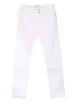 Jacob Cohen Straight-leg Jeans With Logo Patch - White