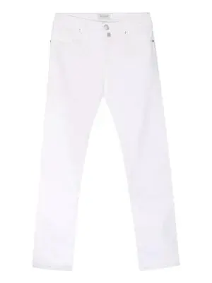 Jacob Cohen Straight-leg Jeans With Logo Patch - White