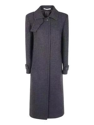 Tagliatore Bethany Houndstooth Wool Coat - Grey