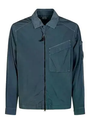 C.P. COMPANY Lens-detail Chest-pocket Shirt Jacket - Blue