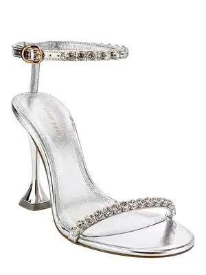 Amina Muaddi Gigi Crystal-embellished Sandals - Silver