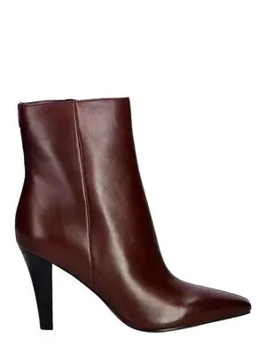 Guess Pointed-toe Leather Ankle Boots - Red