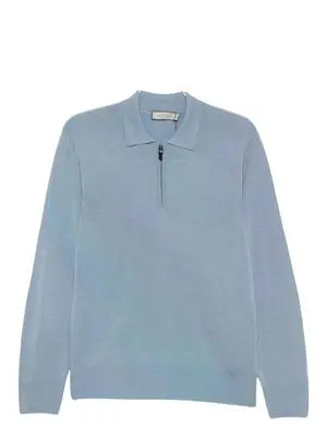 Canali Quarter-zip Polo Shirt - Blue