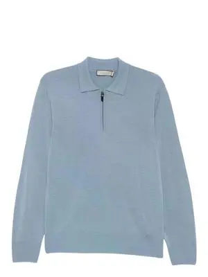 Canali Quarter-zip Polo Shirt - Blue
