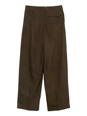 Alberta Ferretti Pleated Wide-leg Trousers - Brown