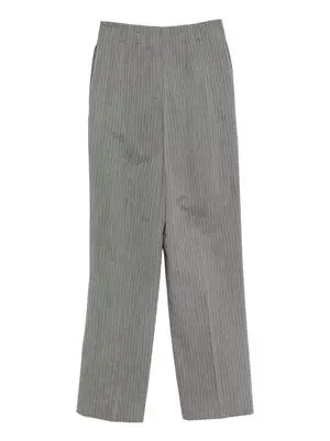 Alberta Ferretti Herringbone Belt-loop Trousers - Grey