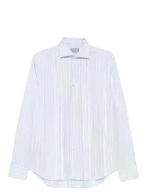 Canali Vertical-stripe Shirt - Blue