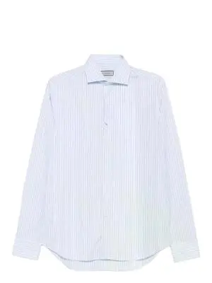 Canali Vertical-stripe Shirt - Blue