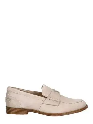 Guess Logo Plaque Suede Loafers - Neutrals
